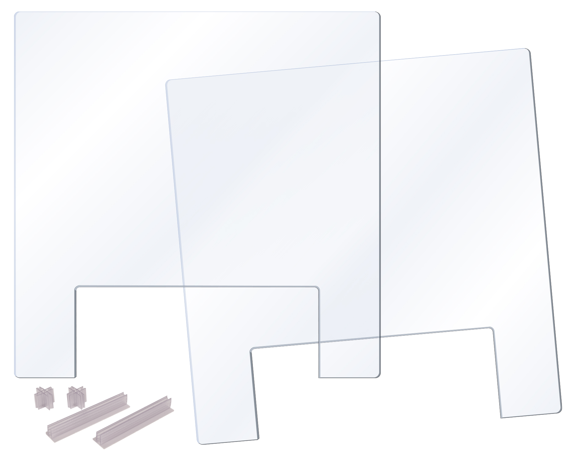 Pass-Through Modular Tabletop Barrier, 2-Panels - Deflecto