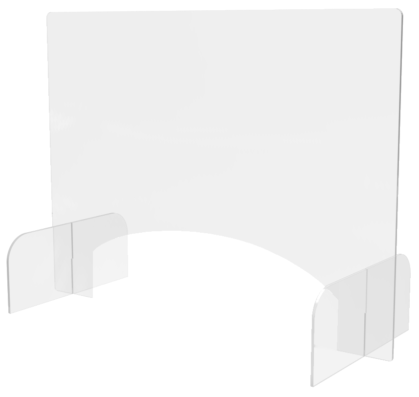 Countertop Safety Barrier with Pass Through with Feet - Deflecto