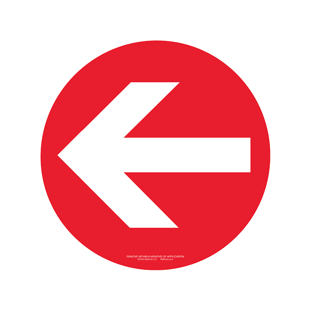 12" Adhesive Floor Decals - Red Arrow - Deflecto
