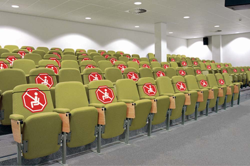 10" Social Distancing Seat Markers - Deflecto