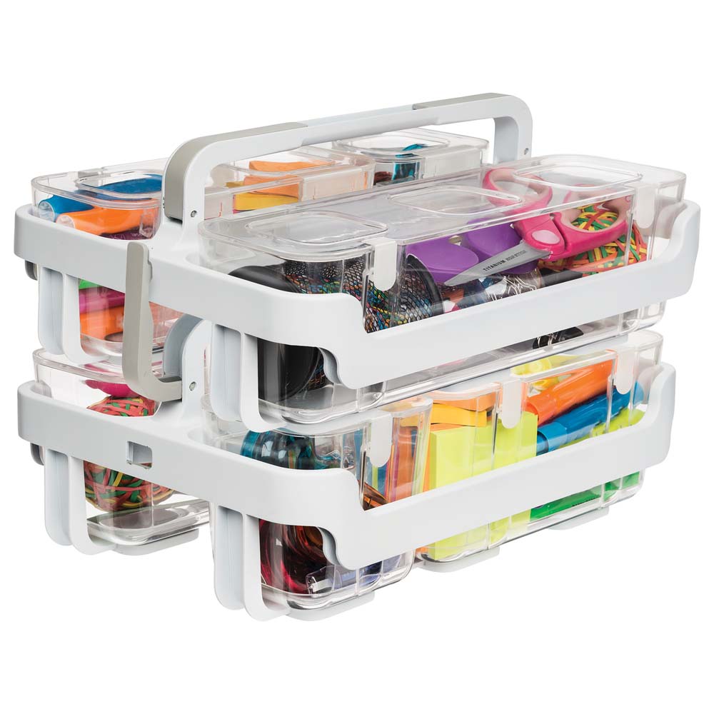 Stackable Caddy Organizer w/3 Containers - Deflecto