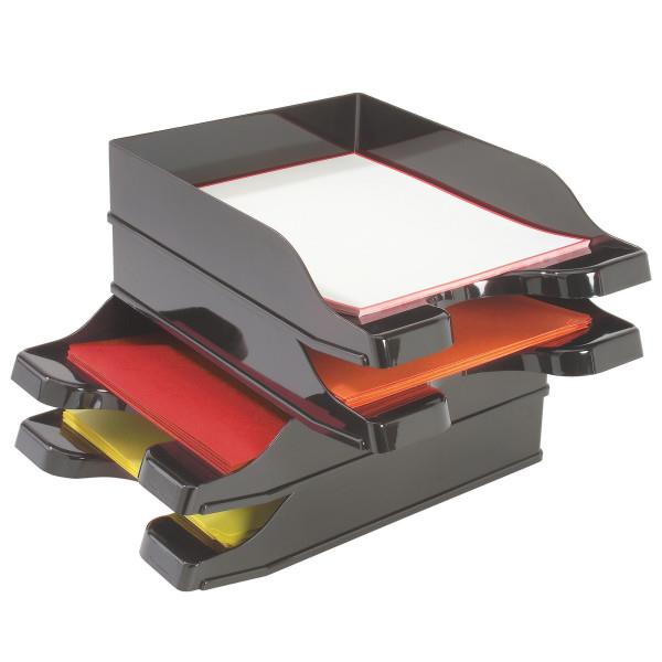 DocuTray® Multi-Directional Stacking Desk Tray Set - Black - Deflecto