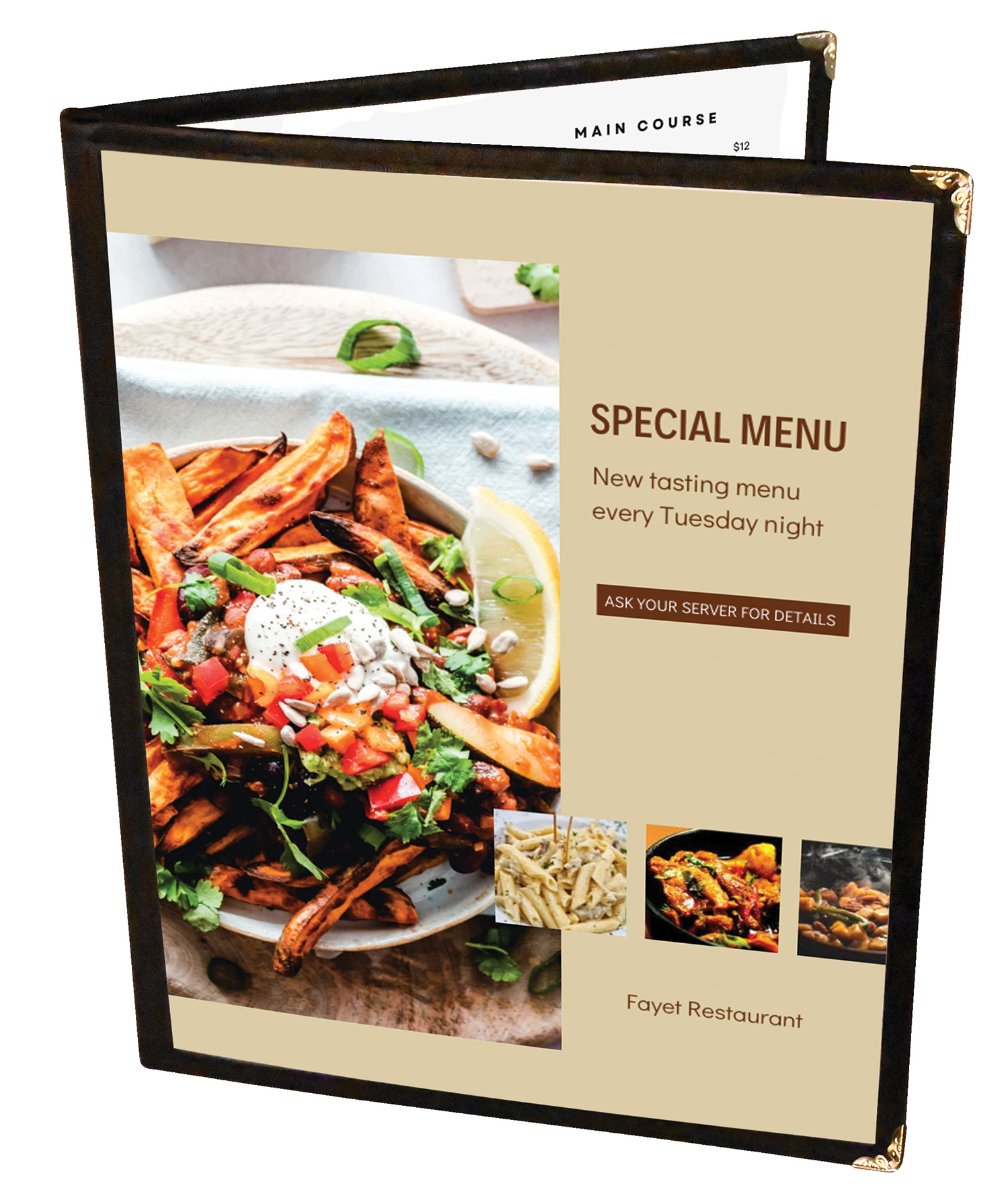 Booklet Style Menu Cover - Deflecto